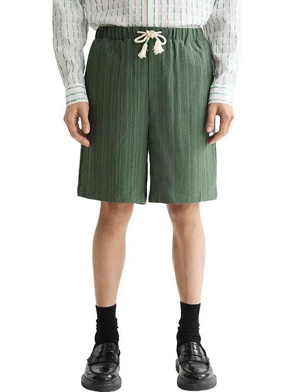 Scotch & Soda Regular Fit Striped Bermuda Shorts - Thyme