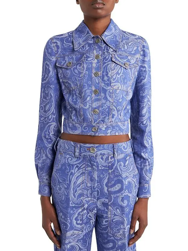 Etro Printed Denim Jacket - Multicolour
