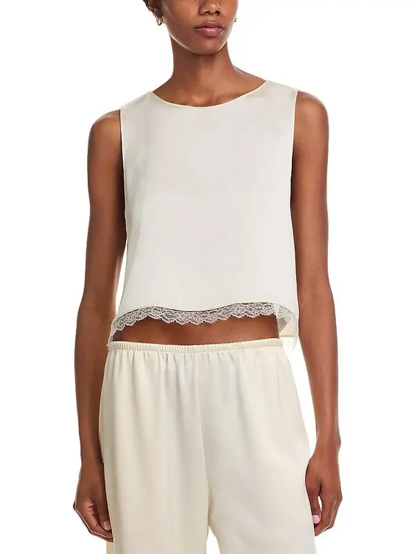 LESET Barb Cropped Top - Creme