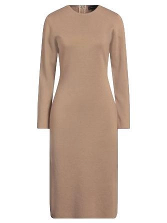 Fabiana Filippi Ribbed Merino Wool Midi Dress - Camel