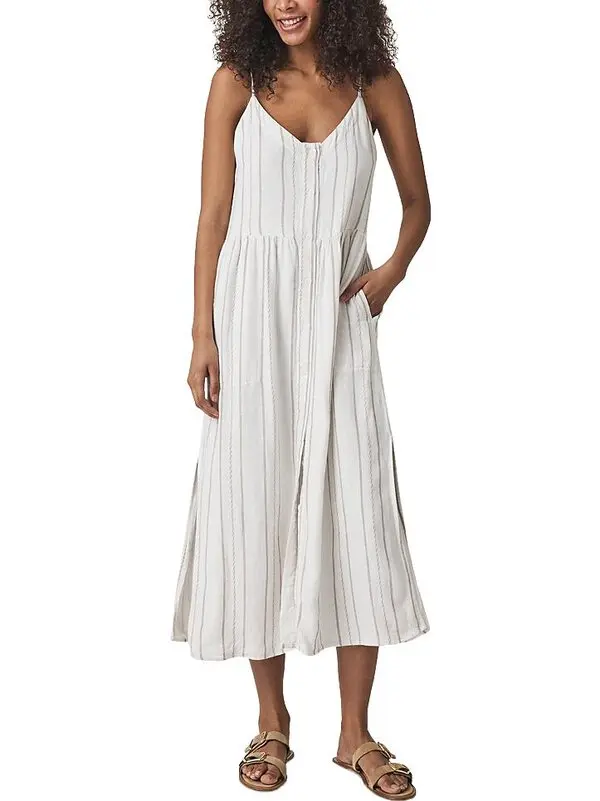 Splendid Gabrielle Button Down Dress - White/fawn