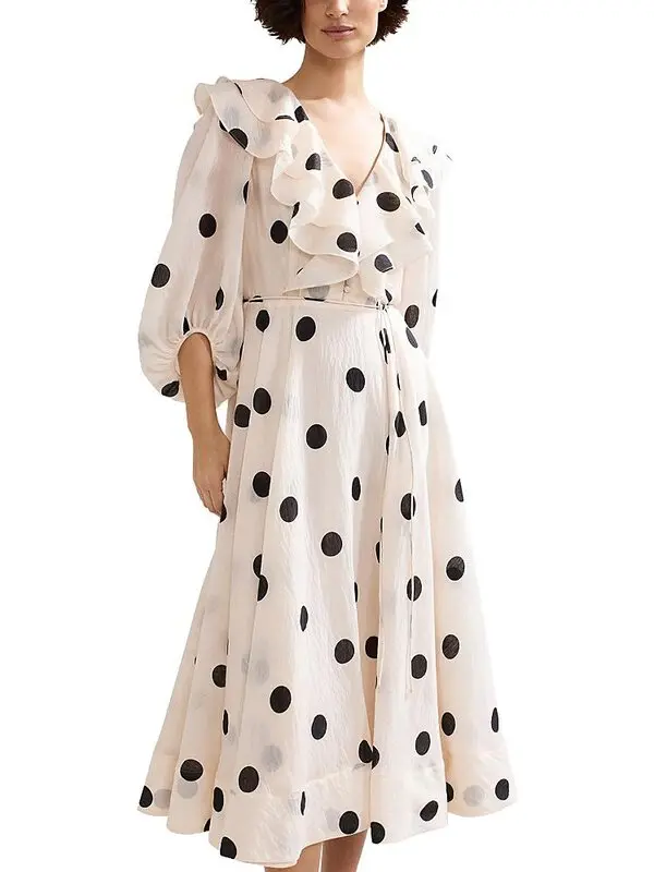 PHASE EIGHT Spots Midi Dress - Cream