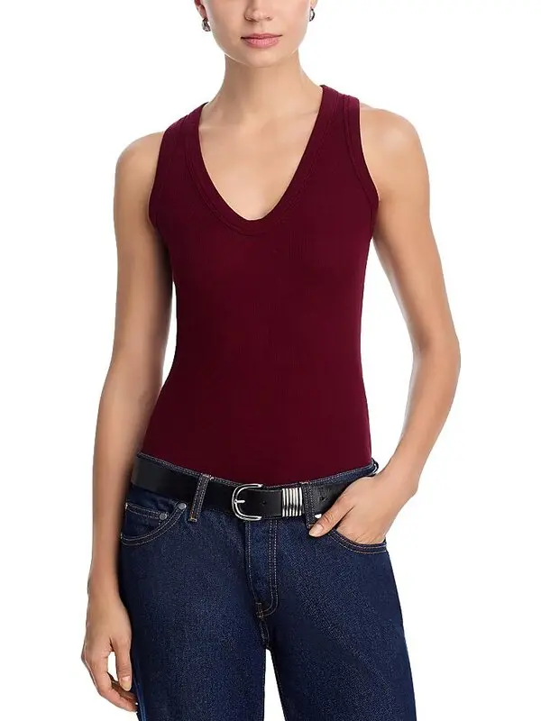 Cotton Citizen Verona U Neck Tank - Oxblood