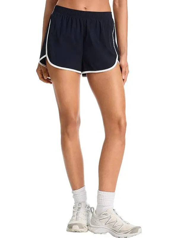 Splits59 Megan Woven Nylon Run Shorts - Black/creme