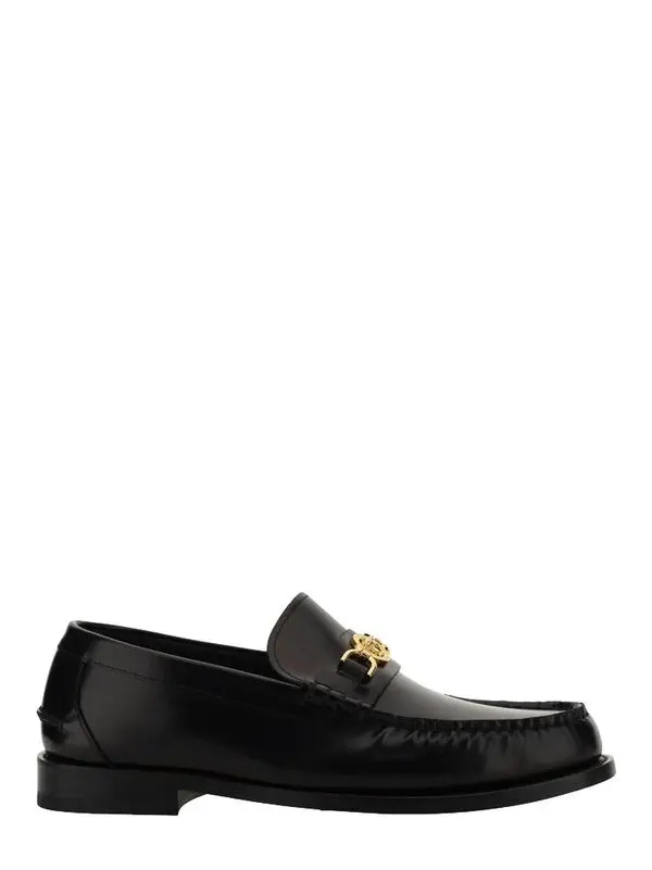 Versace Leather Loafers - Black