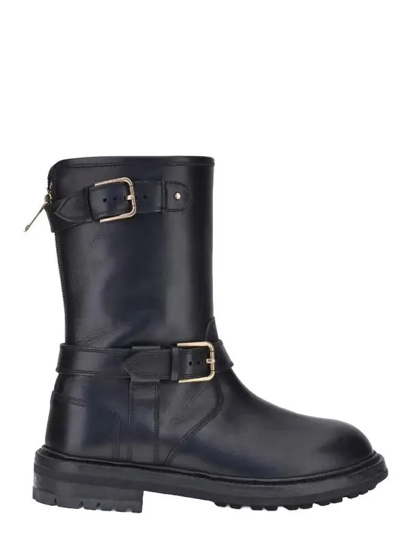 Dolce & Gabbana Leather Ankle Boots - Black