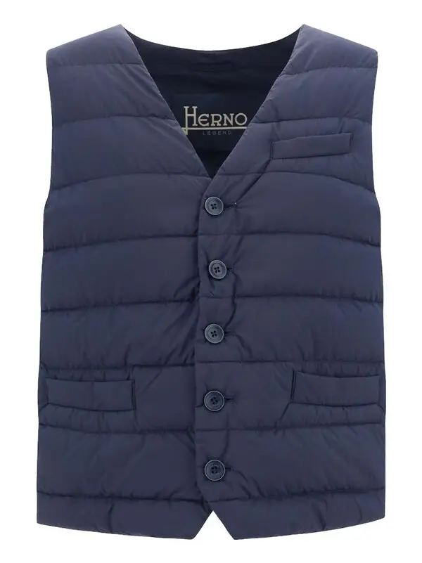 Herno Quilted Vest - Blue