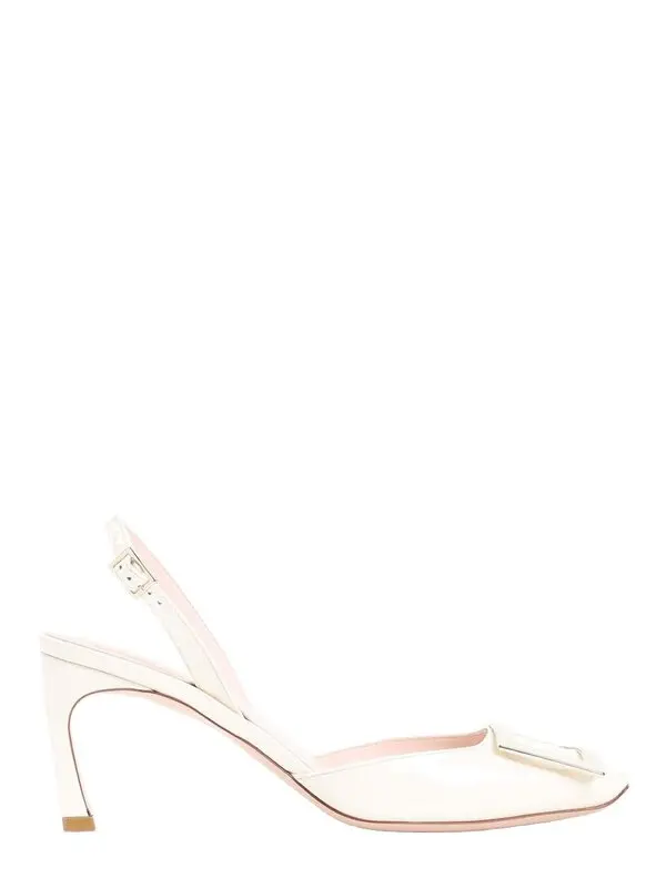 ROGER VIVIER Trompette Metal Leather Pumps - Beige
