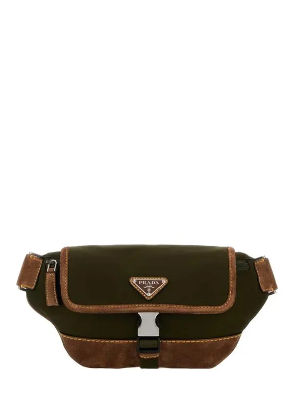 Prada Two-tone Re-nylon And Suede Belt Bag - Multicoloured