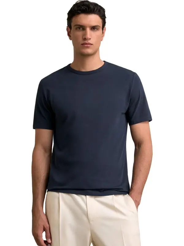 REISS Joe Stretch-cotton Crew-neck T-shirt - Navy