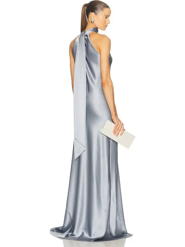 Galvan Sienna Gown - Dove Blue