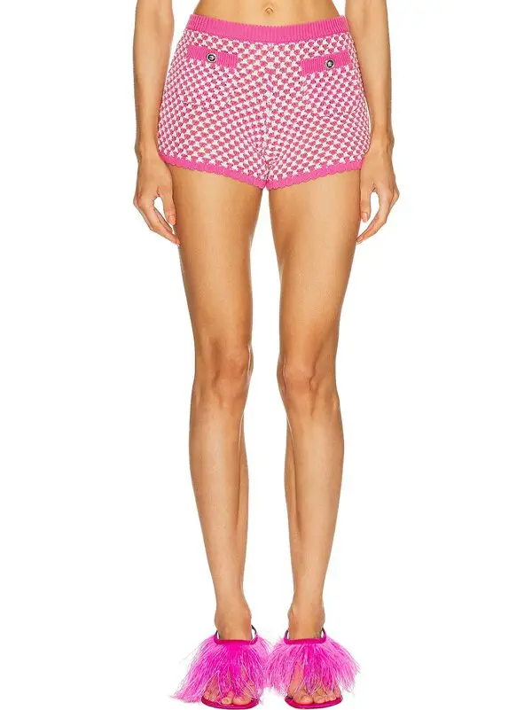 Versace Knit Mini Short - Eggshell & Guava