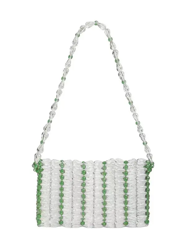 0711 TBILISI Evy Beaded Tote Bag - White