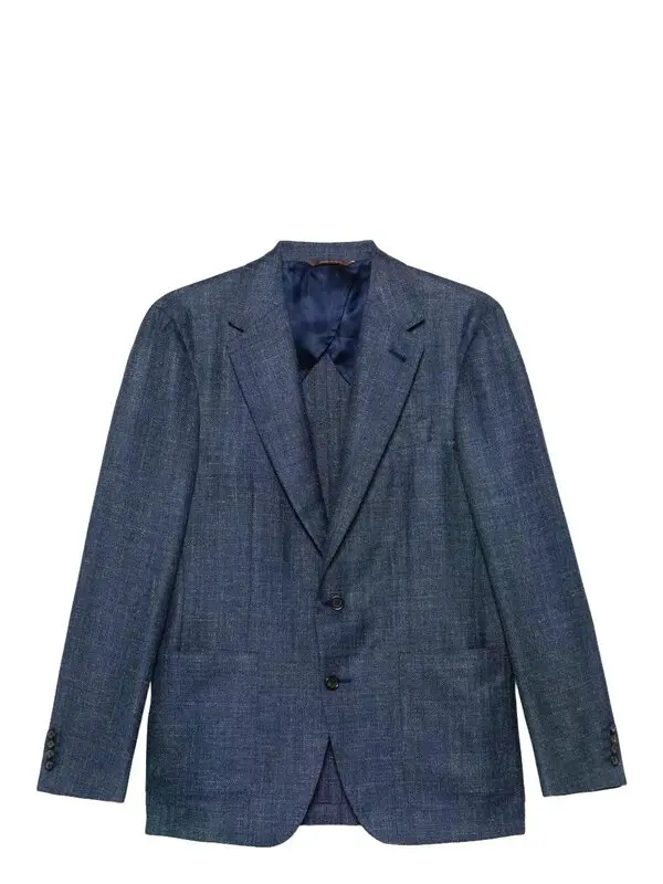 Canali Mélange-effect Blazer - Blue