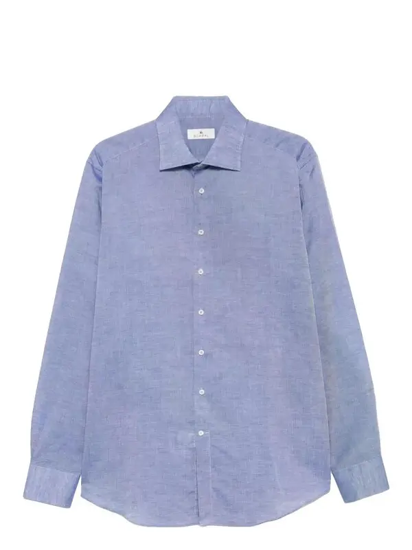 Scabal Linen-cotton Shirt - Blue
