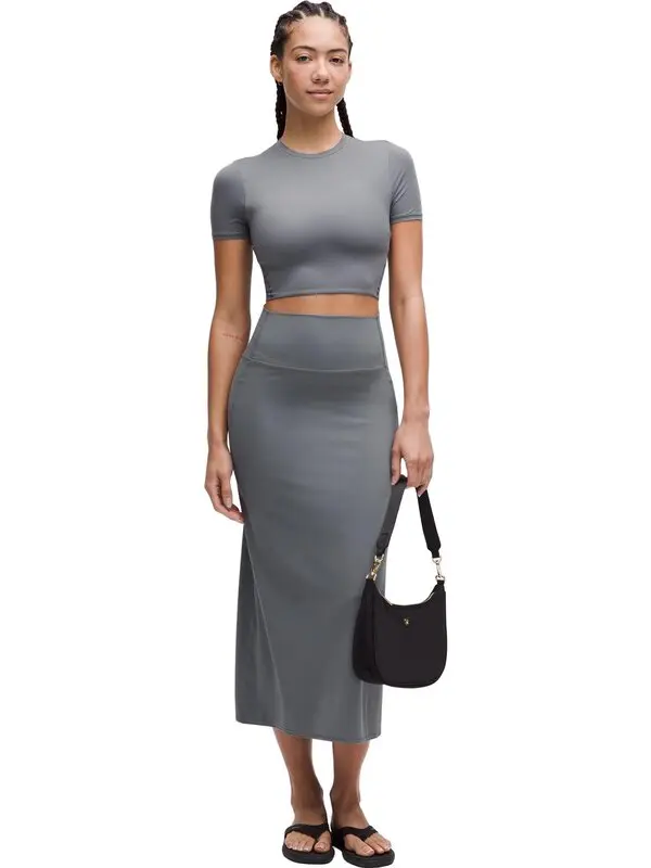 Lululemon Nulu Slim-fit High-rise Maxi Skirt - Solar Grey