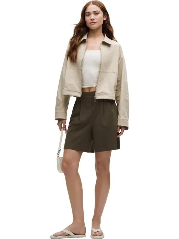 Lululemon Daydrift Pleated High-rise 7" Short - Olive Brown