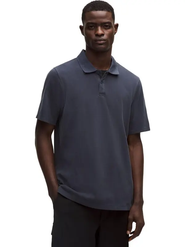 Lululemon Cotton Pique Short-sleeve Polo Shirt - Dilute Wash Nightmoth