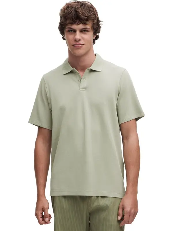 Lululemon Cotton Pique Short-sleeve Polo Shirt - Fog Green