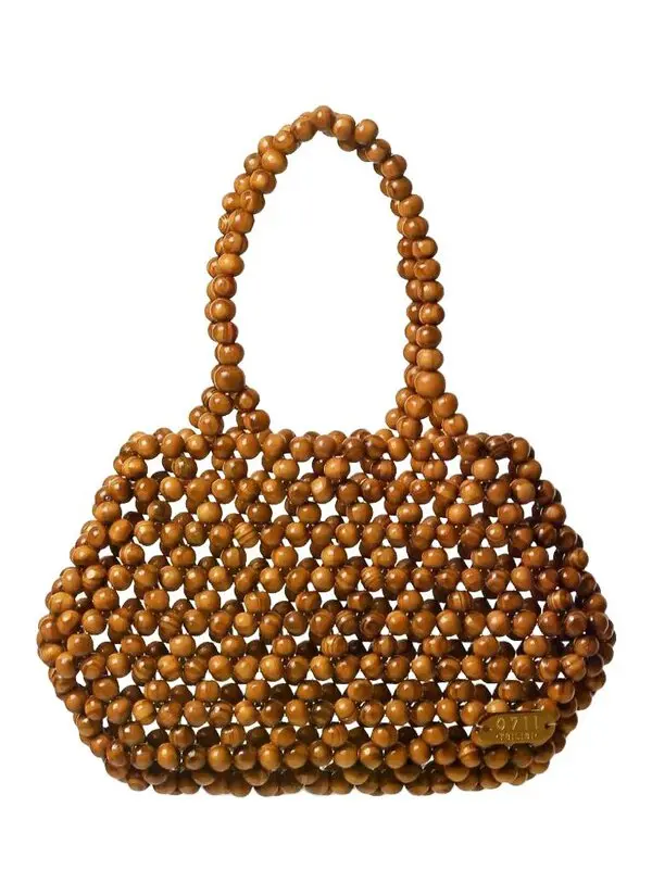 0711 TBILISI Ella Mini Beaded Bag - Brown