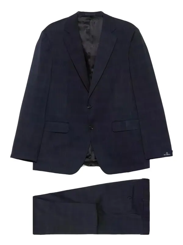 Scabal Checked Suit - Blue