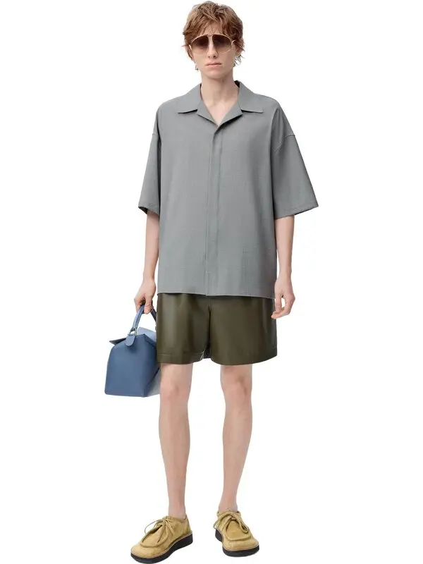 Loewe Short Sleeve Shirt In Wool - Grey