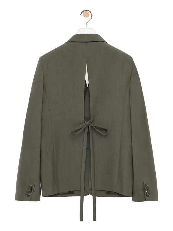Loewe Tailored Jacket In Wool - Khaki Green