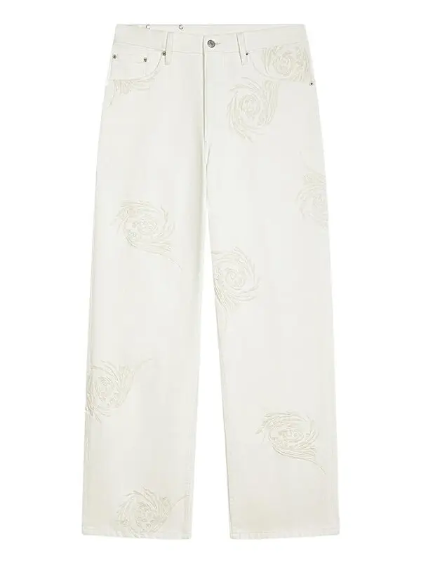 Dries Van Noten Pine Embroidered Pants - Off White