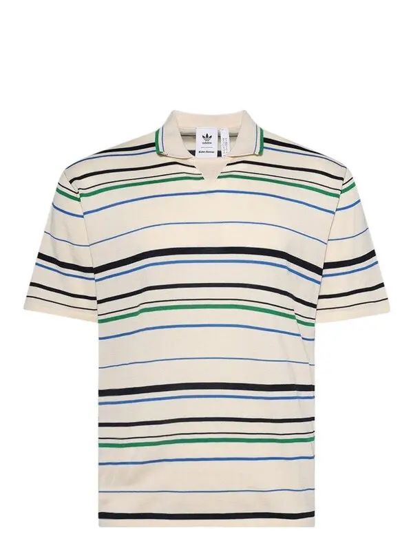 Adidas X Wales Bonner Knit Polo Wonder White Stripe - Multi
