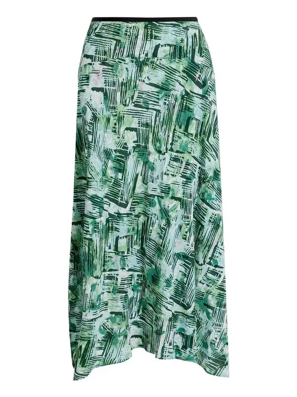 Diane Von Furstenberg Maria Reversible Printed Crepe Midi Skirt - Green