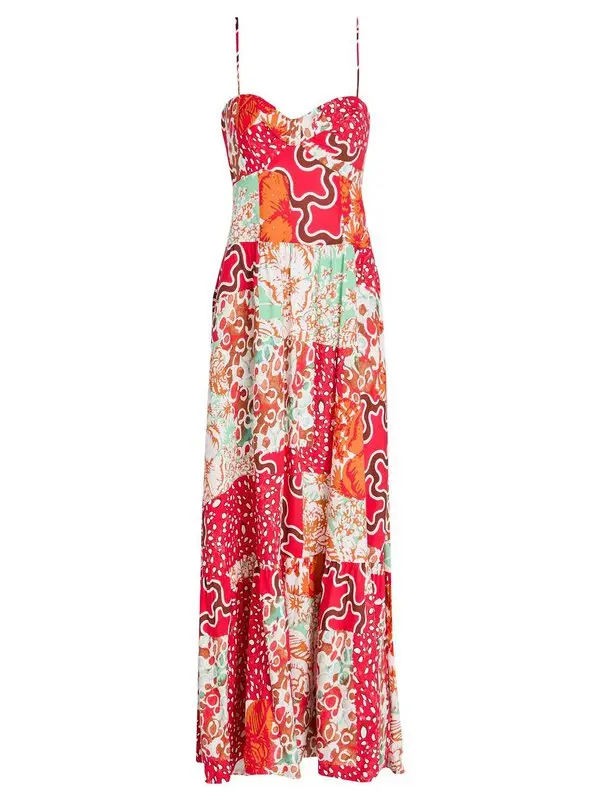 Diane Von Furstenberg Etta Printed Woven Maxi Dress - Red