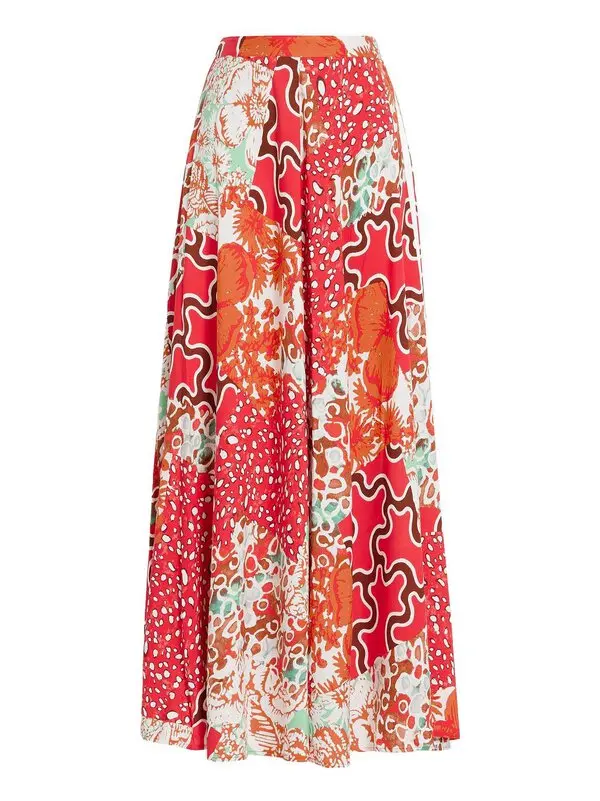 Diane Von Furstenberg Florencia Printed Maxi Skirt - Red