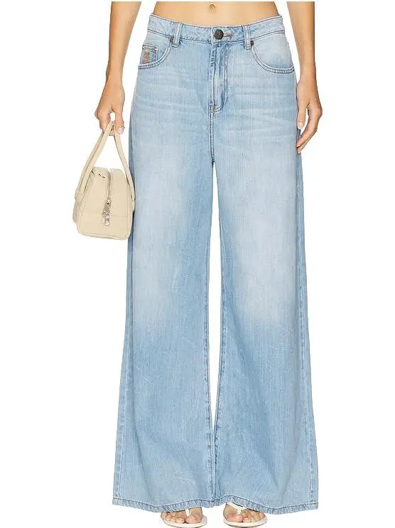 ONETEASPOON Love Machines High Waist Wide Leg Jeans - Cool Blue