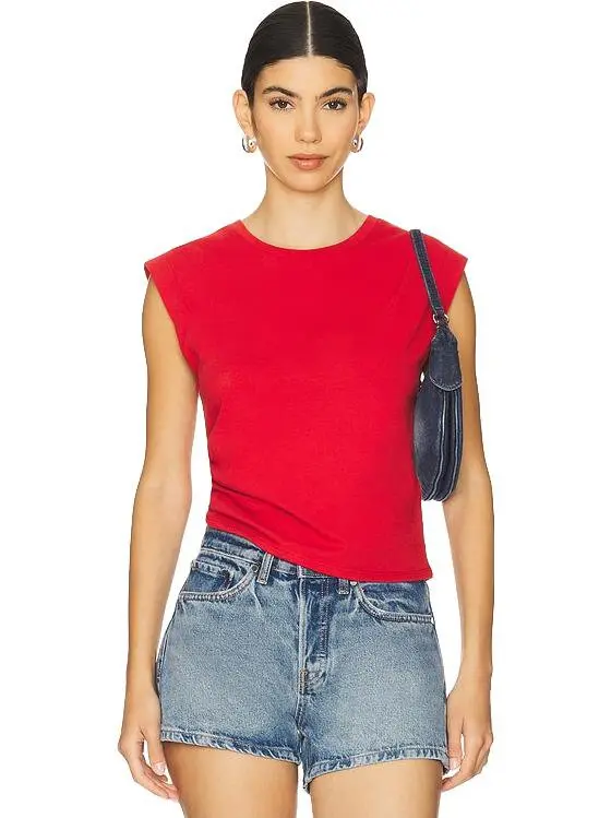 Rag & Bone Mica Cropped Tank Top - Port Red