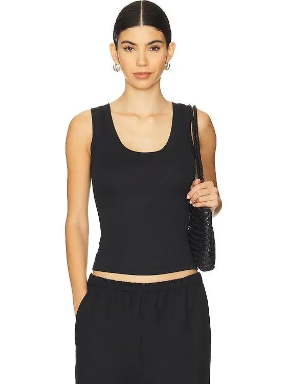 FAVORITE DAUGHTER The Ribbed Tank - Black