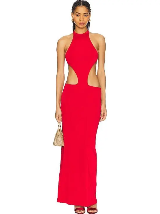 CEREN OCAK Cut-out Jersey Dress - Red