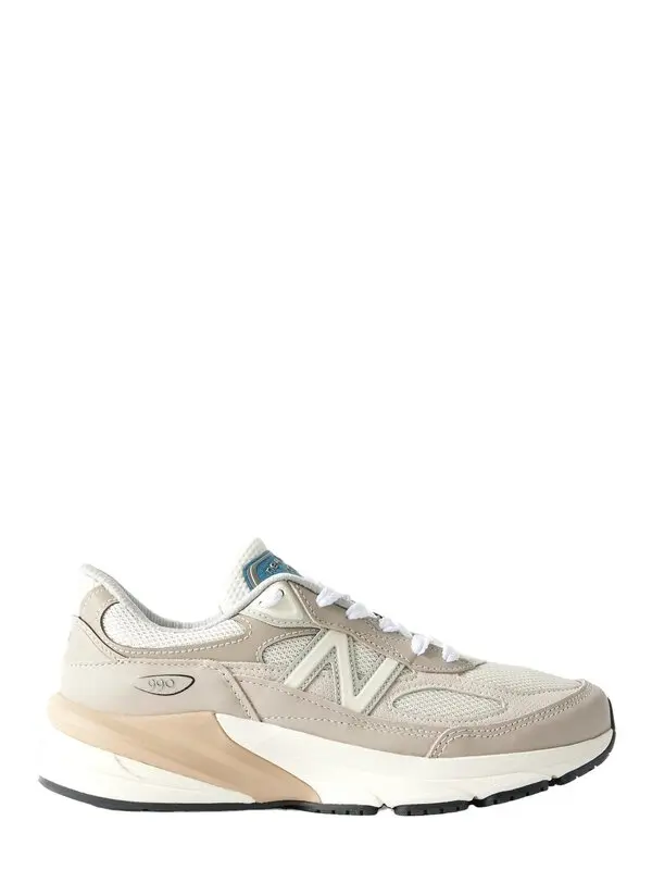 NEW BALANCE 990v6 Leather-trimmed Mesh Sneakers - Neutrals