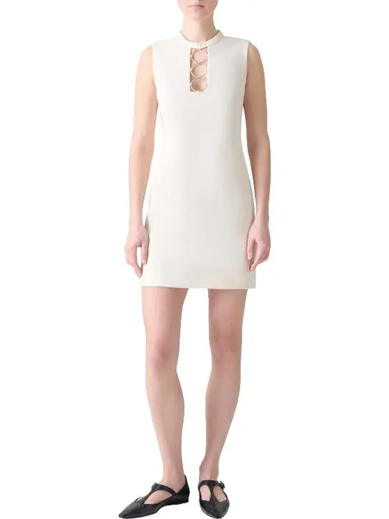 Akris Ring Hardware Shift Mini Dress - Cream