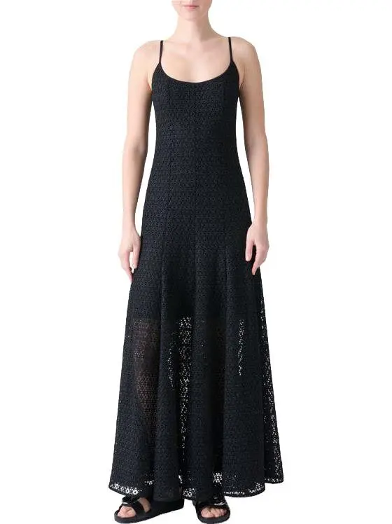 Akris Daisy Guipure Ballet Maxi Dress - Black