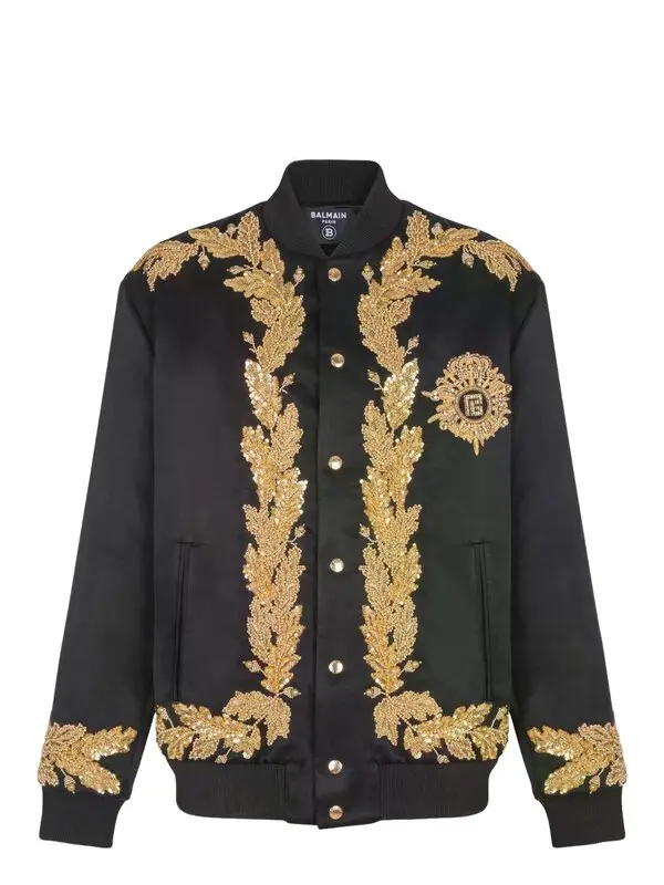 Balmain Embroidered Bomber Jacket - Black