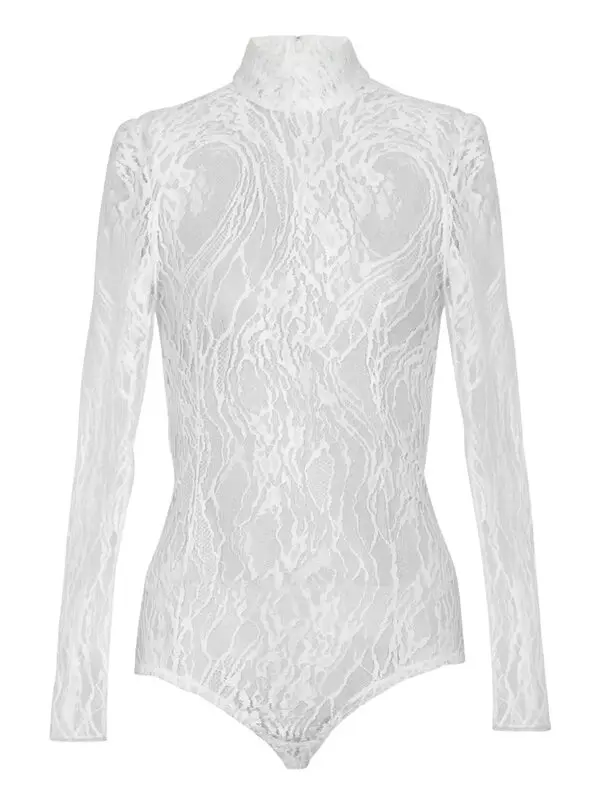 Balmain Long-sleeved Lace Body - White