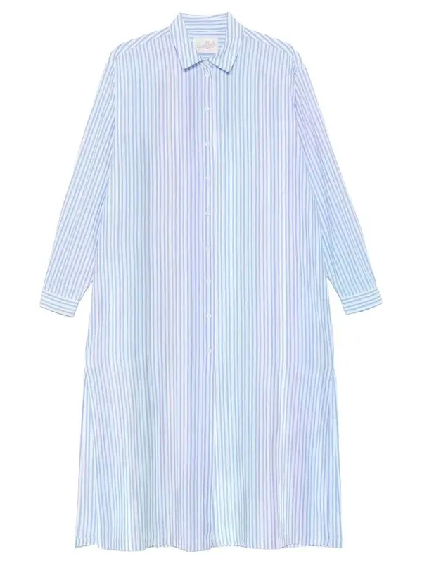 MC2 SAINT BARTH Striped Shirt Dress - Blue