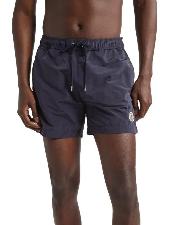 Moncler Side Stripe Swim Trunks - Navy Blue