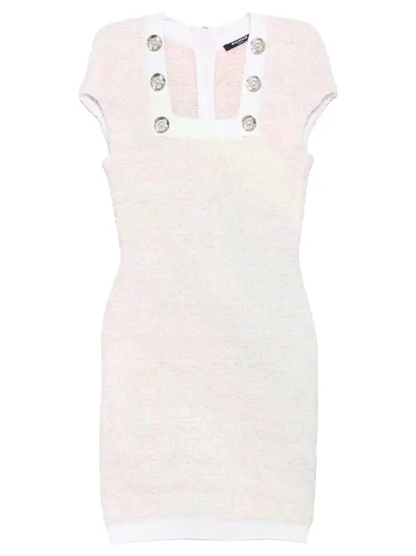 Balmain Tweed Mini Dress - Pink