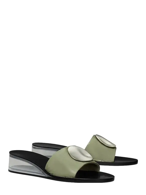 Tory Burch Patos Wedge Slide - Light Jade/silver
