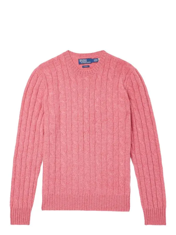 Ralph Lauren Cable-knit Cashmere Sweater - Pink