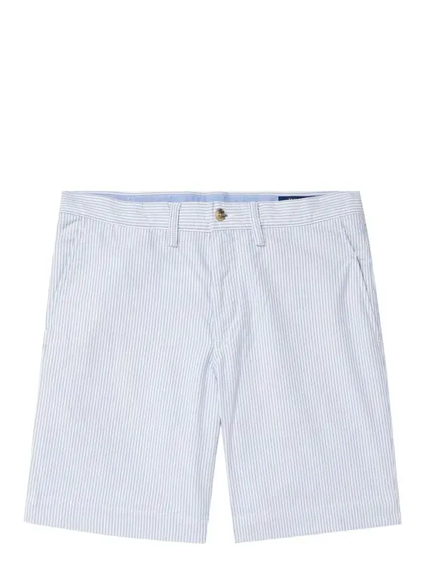 Ralph Lauren Bedford Straight-leg Striped Cotton Oxford Shorts - Blue