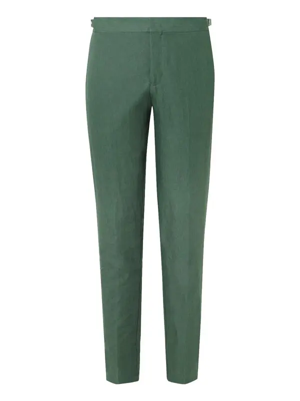 Orlebar Brown Griffon Tapered Linen Trousers - Green