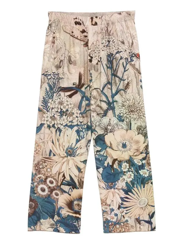 Biyan Printed Cotton Pants - Neutrals