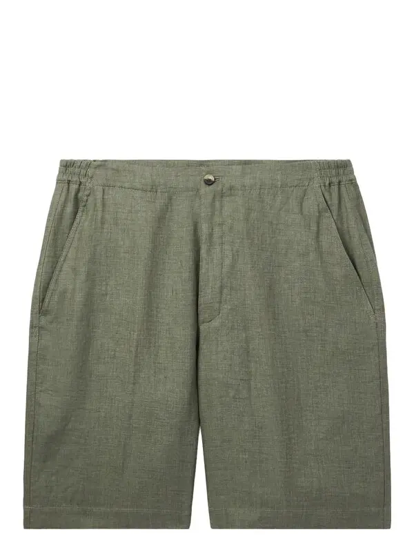 Loro Piana Nolan Straight-leg Linen Shorts - Green